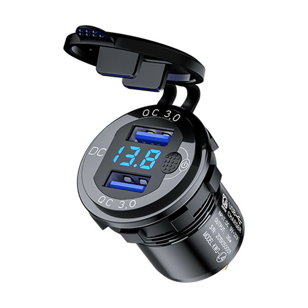 | USB Port Socket Outlet w/ LED Digital Voltmeter – Adventure Rally X